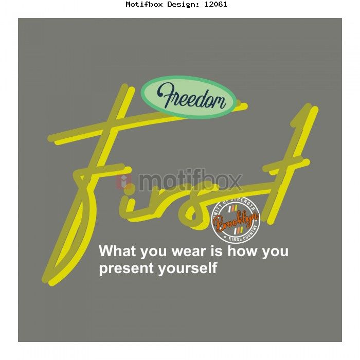 Freedom First Typography Design Print