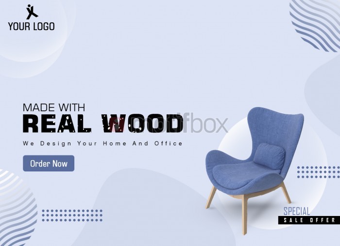 Banner Template With Chair Furniture