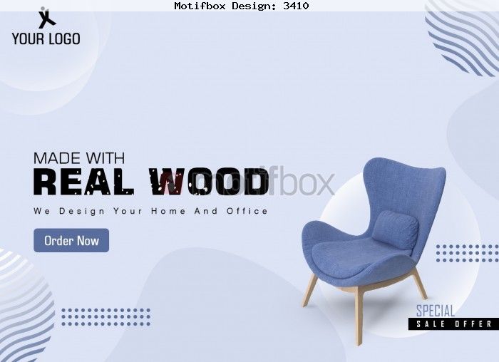 Banner Template With Chair Furniture